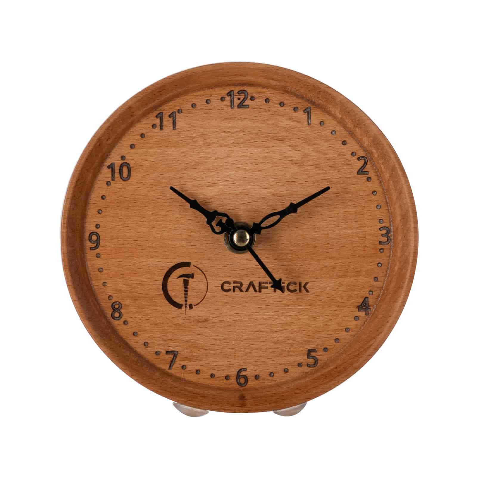 Wooden Round Table Clock – Craftick