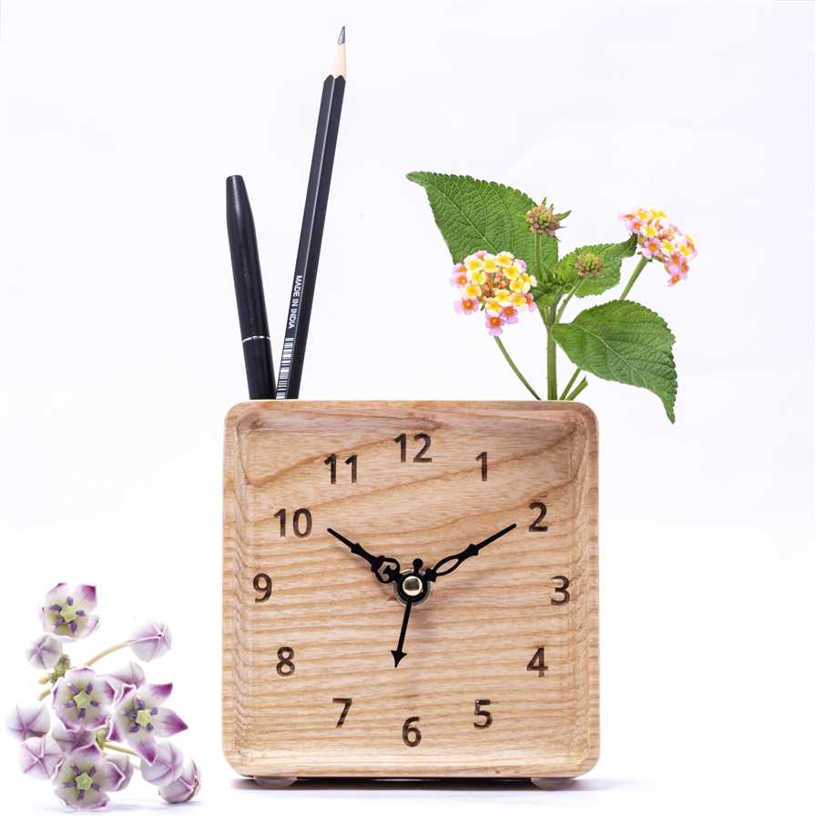 Square Wooden Table Clock – Craftick